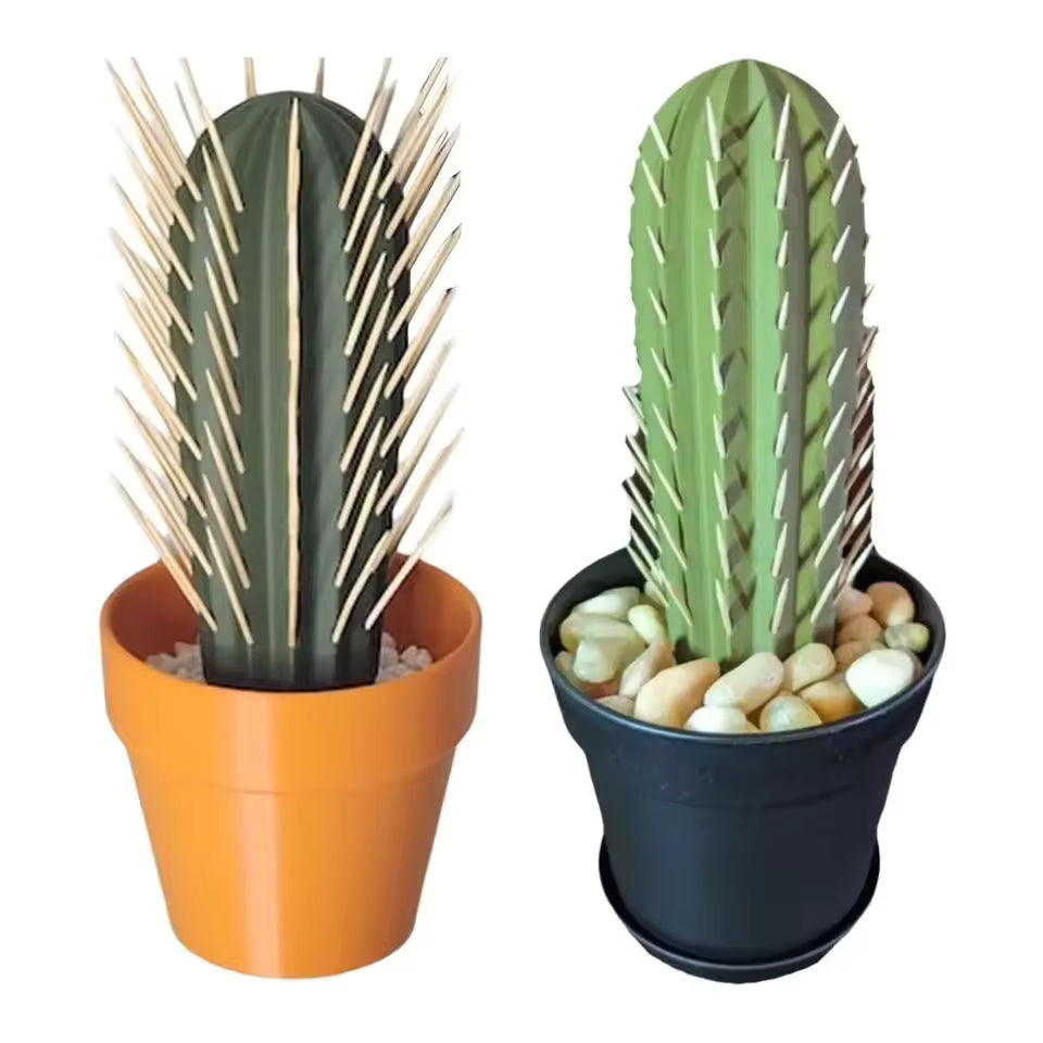 3D Printed Cactus Toothpick Dispenser, House Plant Cacti Hold 117 Round ...