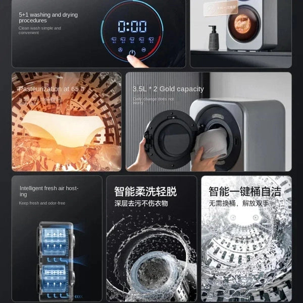 Double Cabin Washing Machine, Separate Wash for Underwear and Clothes ...