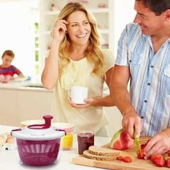 Manual Rotating Salad Bowl With Drain · Dondepiso