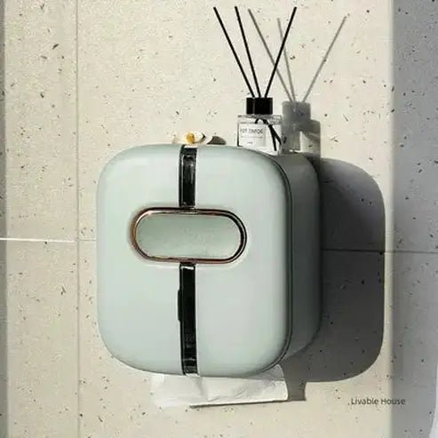 Wall-Mounted Three-Layer Tissue Storage Box with Roll Holder · Dondepiso