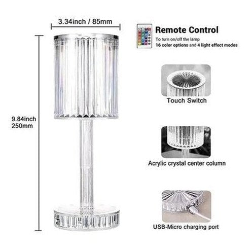 Diamond Decorative Crital USB Table Lamp · Dondepiso