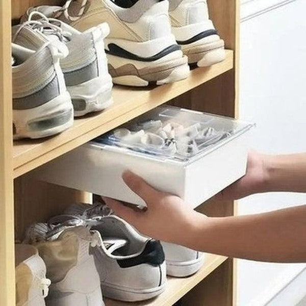 15-Cell Sock Box: Wall Mount Socks Storage and Organizer · Dondepiso